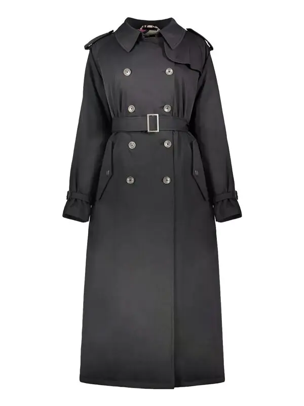 Herno Double-breasted Belted Trench Coat - Black