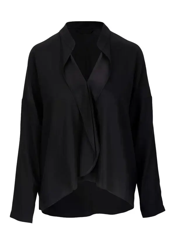 Zero + Maria Cornejo Draped-collar Blouse - Black