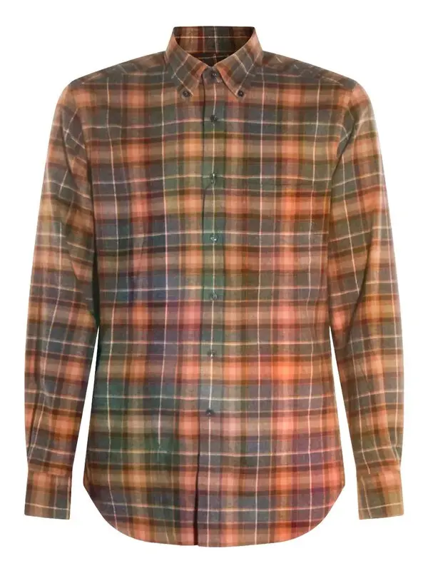 GLANSHIRT Checked Cotton Shirt - Brown