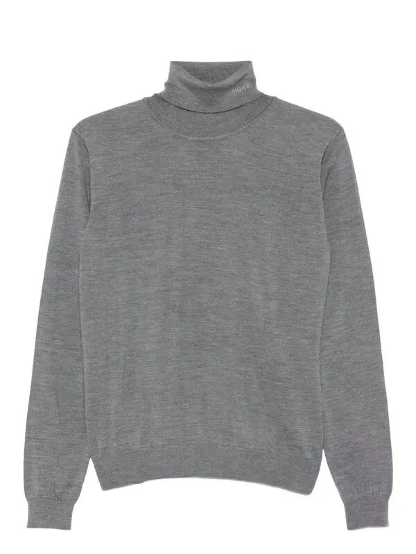 Hugo Boss Roll-neck Wool Sweater - Grey