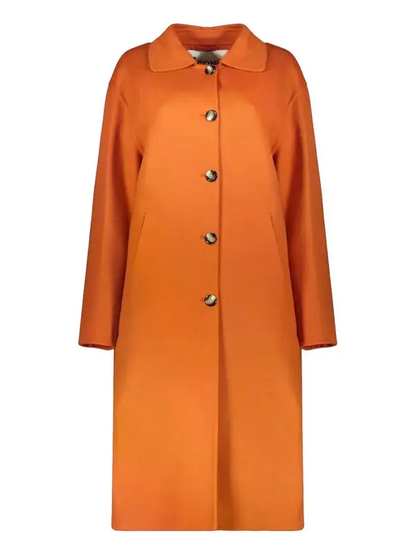 Herno Classic-collar Wool Coat - Orange
