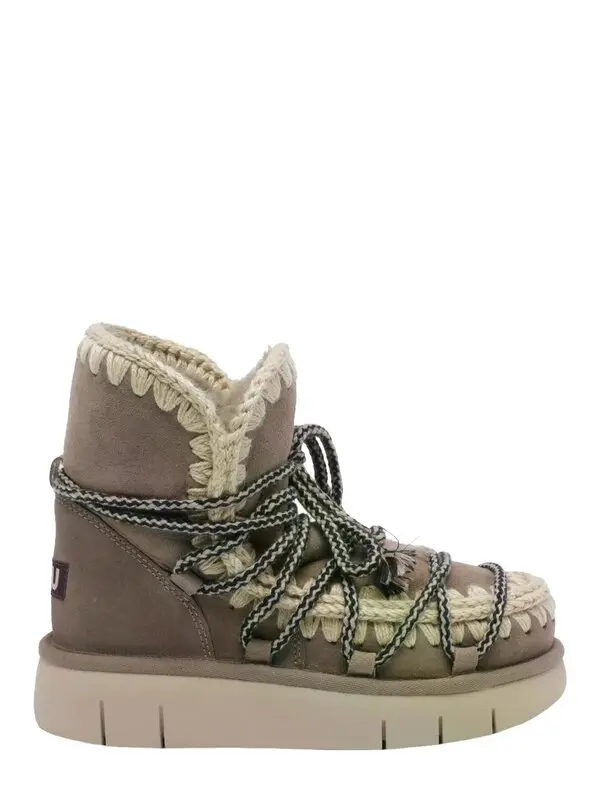 Mou Bounce Scoubidou-lace Boots - Neutrals