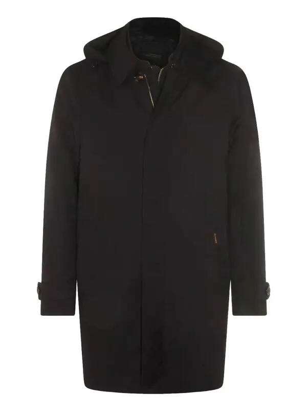MOORER Hooded Pocket Coat - Blue