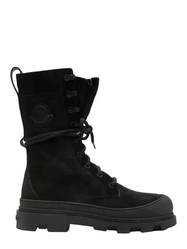 Moncler Vera Lace-up Logo-patch Boots - Black