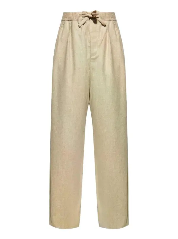 Loewe Drawstring-waist Wool Trousers - Neutrals