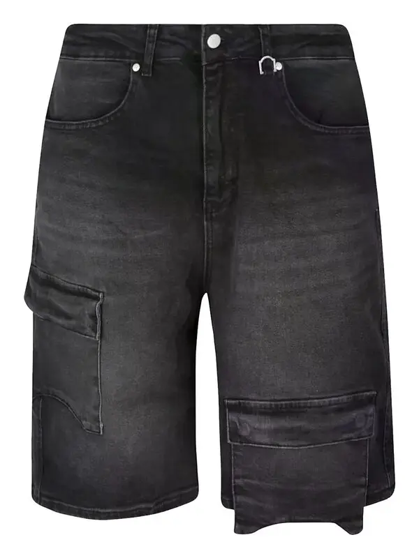 RETERNITY Cargo Denim Shorts - Black