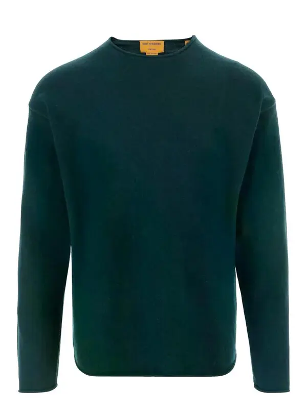 Guest In Residence Crew-neck Cashmere Sweater With Turn-up Cuffs - Green