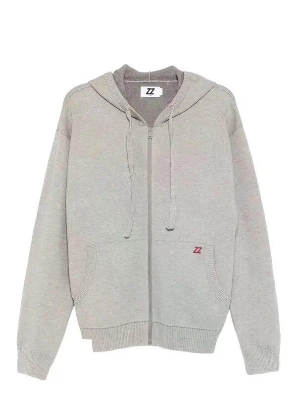 Izzue Logo-patch Knitted Jacket - Neutrals