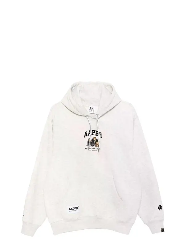 AAPE BY *A BATHING APE Logo-appliqué Hoodie - Grey