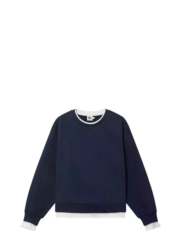 B+AB Glitter-detail Layered Sweatshirt - Blue