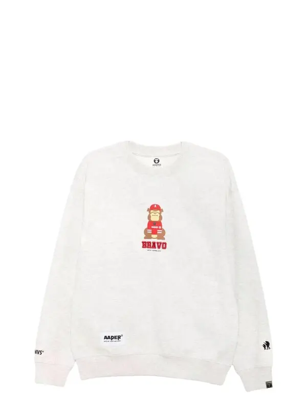 AAPE BY *A BATHING APE Embroidered-logo Sweatshirt - Grey