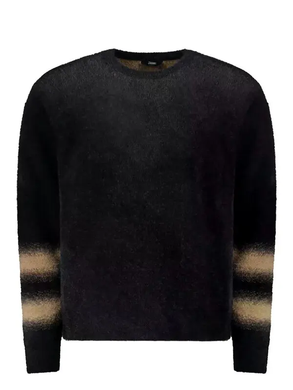 Herno Striped-cuff Crew-neck Sweater - Black
