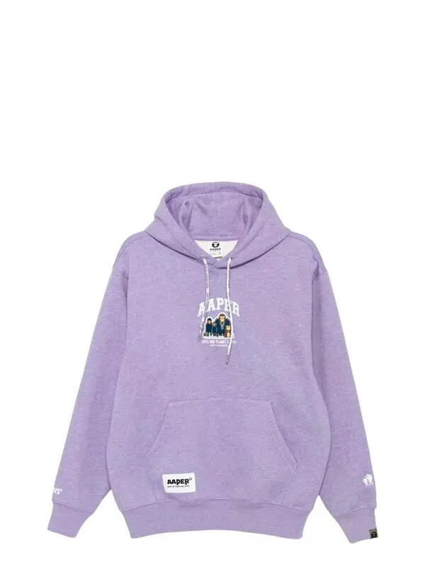 AAPE BY *A BATHING APE Logo-plaque Hoodie - Purple