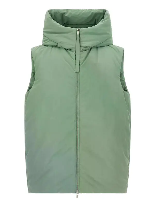 JIL SANDER Hooded Padded Gilet - Green