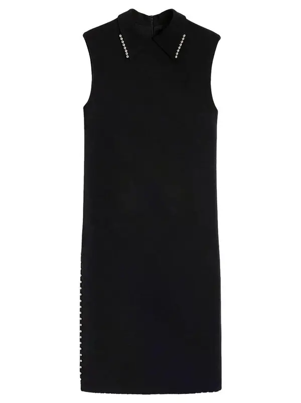 JIL SANDER Peter Pan-collar Studded Dress - Black