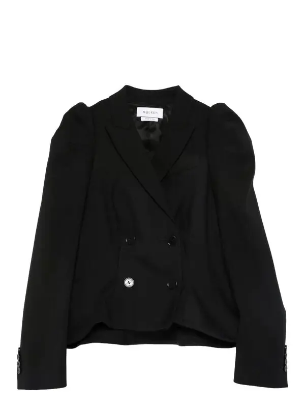 Alexander McQueen Puff-sleeve Double-breasted Jacket - Black