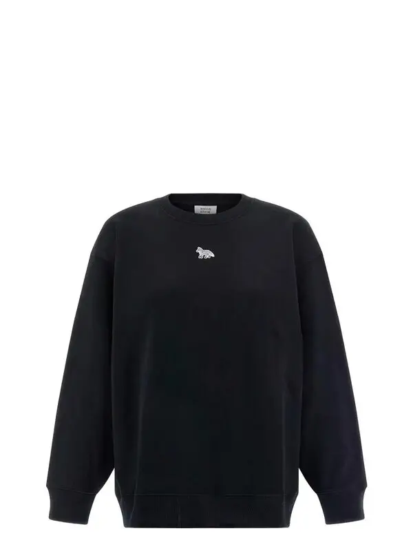 Maison Kitsuné Baby Fox Patch Crew-neck Sweatshirt - Black