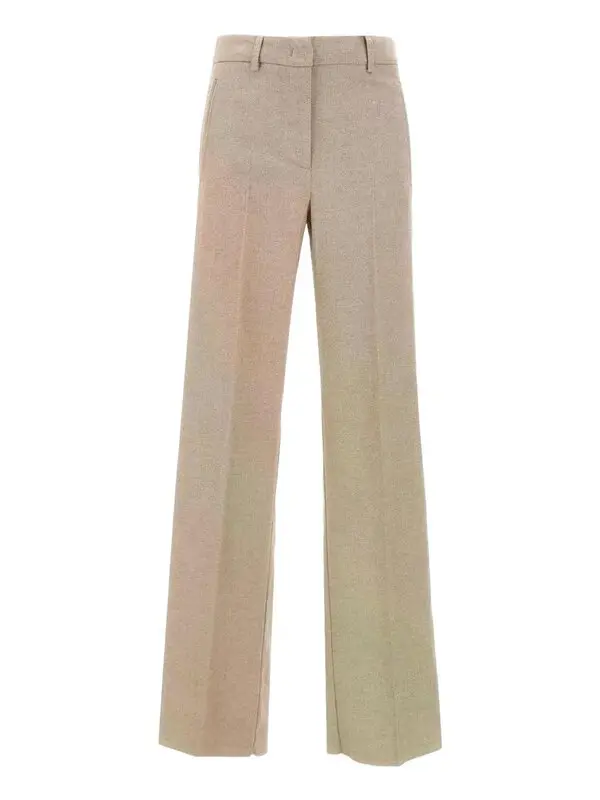 Marella Pressed-crease Wide-leg Trousers - Neutrals