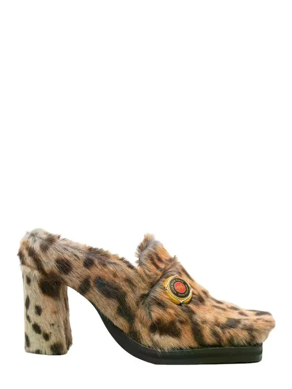 Martine Rose Leopard-print Pumps - Brown