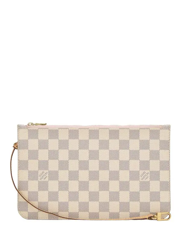 LOUIS VUITTON Damier Azur Neverfull Pouch - White