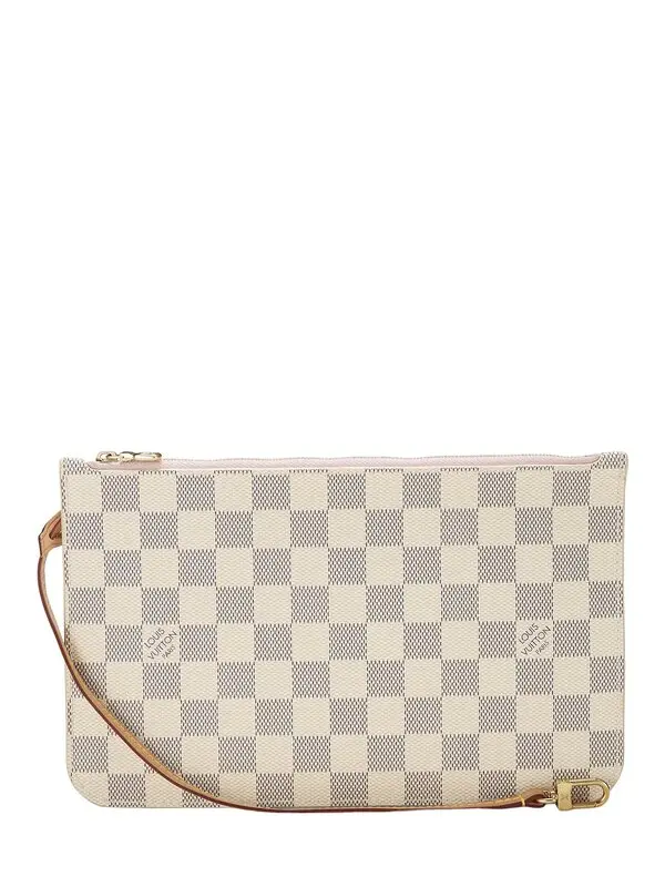 LOUIS VUITTON Damier Azur Neverfull Pouch - White