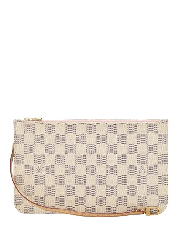 LOUIS VUITTON Damier Azur Neverfull Pouch - White