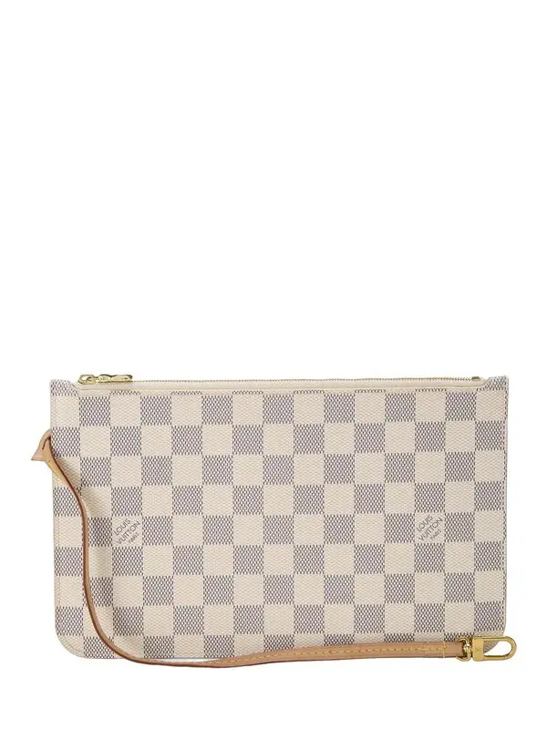 LOUIS VUITTON Damier Azur Neverfull Pouch - White