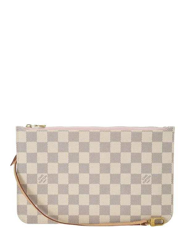 LOUIS VUITTON Damier Azur Neverfull Pouch - White