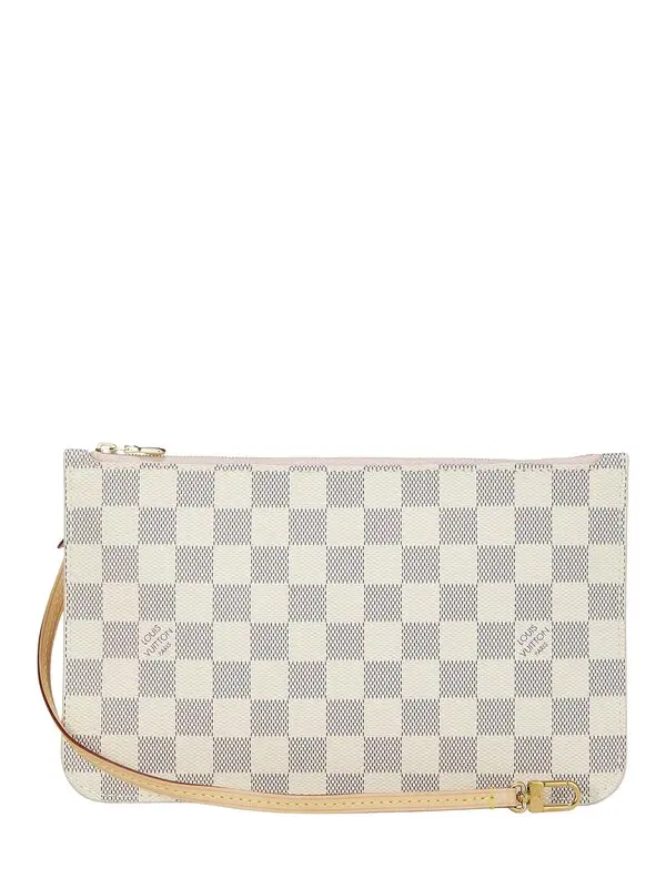 LOUIS VUITTON Damier Azur Neverfull Pouch - White