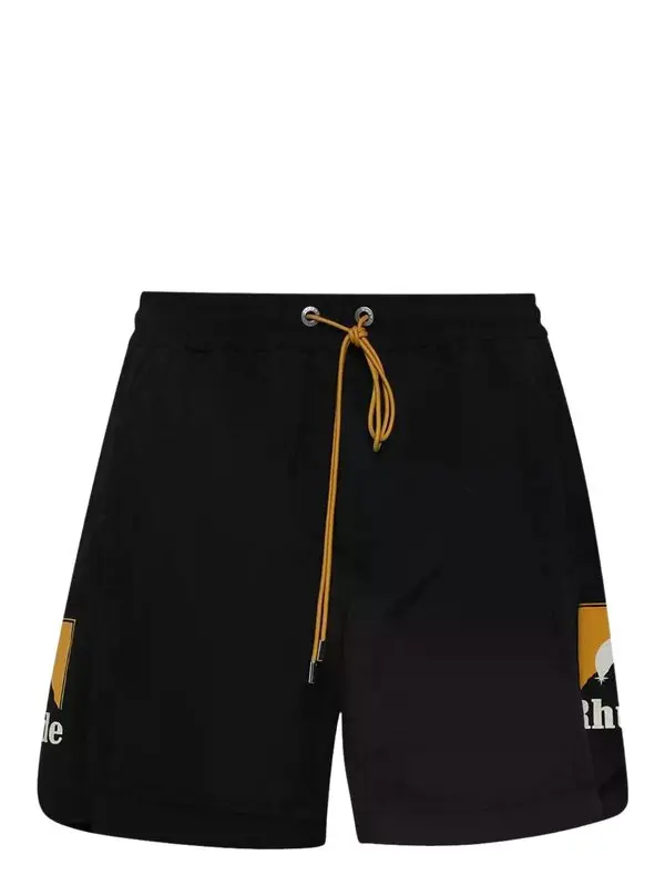 Rhude Moonlight Logo Drawstring Shorts - Black