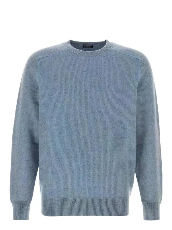 Zegna Ribbed Cashmere Sweater - Blue