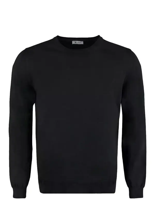 THE (ALPHABET) Cotton Crew Neck Sweater - Black
