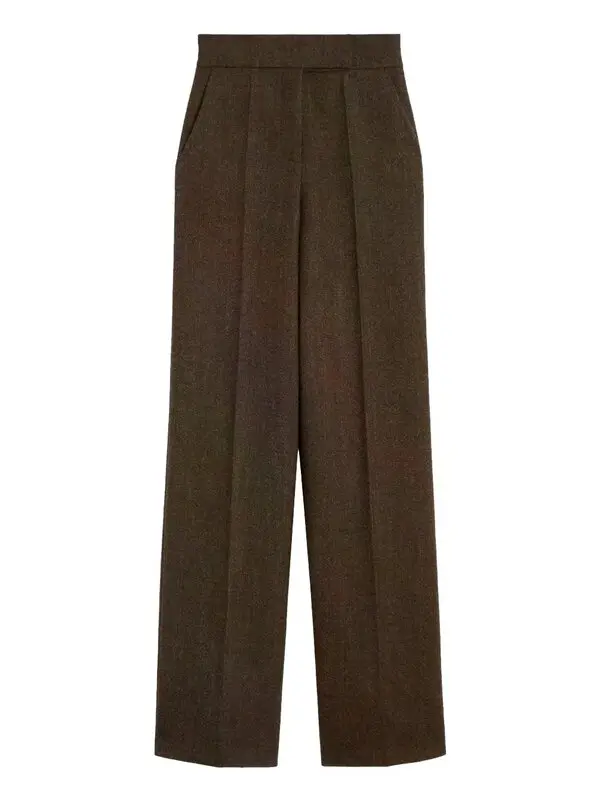 Max Mara Pleated Wide-leg Trousers - Brown