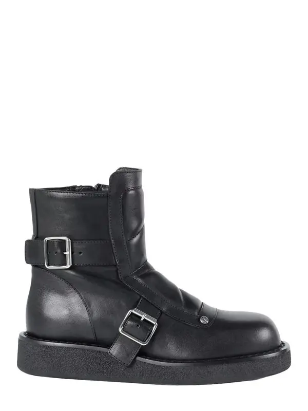 ANN DEMEULEMEESTER Sune Buckle-detail Biker Boots - Black