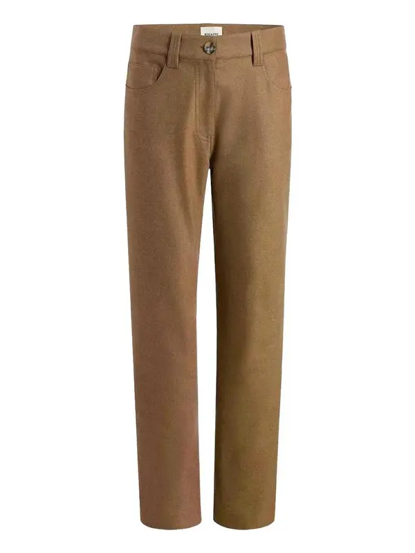 Khaite Straight-leg Wool-blend Trousers - Brown
