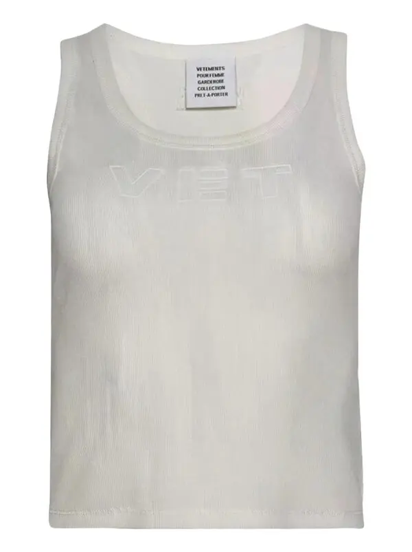 Vetements Logo-embroidered Tank Top - White