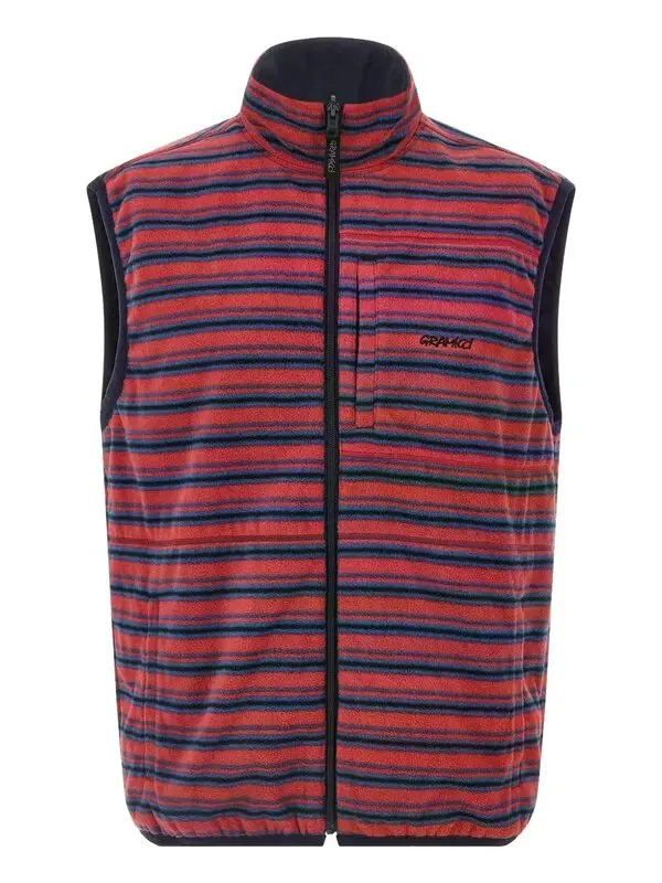 Gramicci Striped Fleece Reversible Gilet - Blue