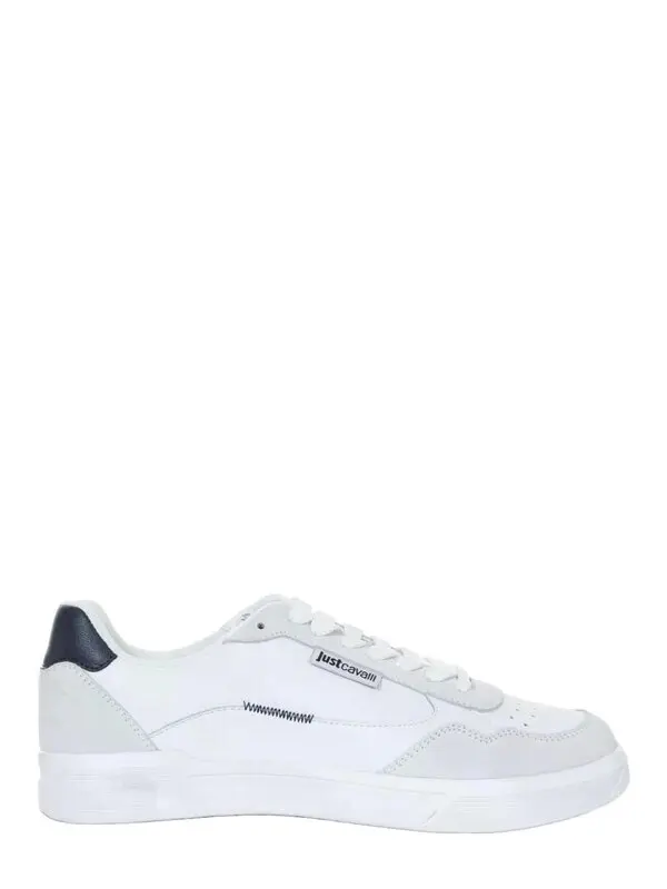 Just Cavalli Leather Panel Sneakers - White
