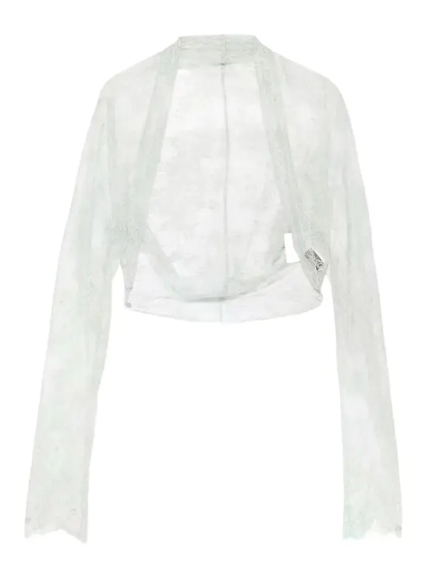 Alberta Ferretti Lace Cropped Jacket - Grey