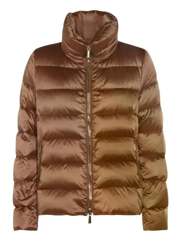 MOORER Quilted Satin Coat - Neutrals
