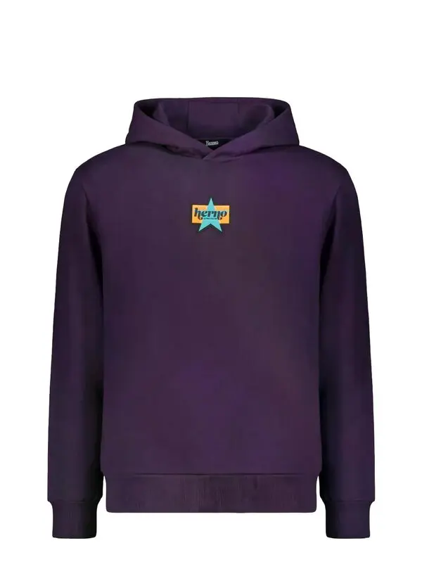 Herno Star-embroidered Hoodie - Purple