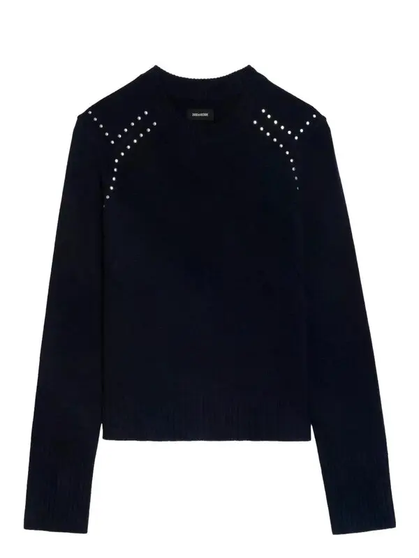 Zadig&Voltaire Embellished-shoulder Crew-neck Sweater - Black