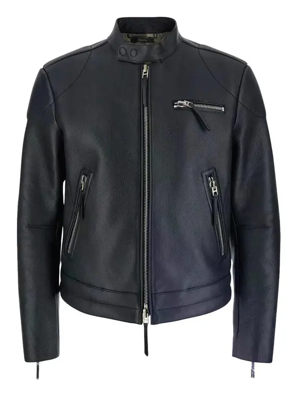 TOM FORD Zipped Leather Jacket - Black