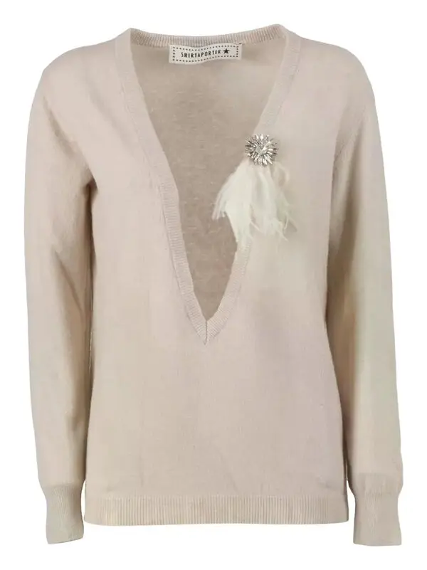 SHIRTAPORTER Crystal-embellished Top - Neutrals