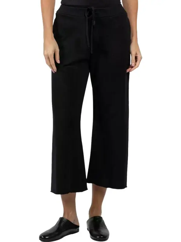 ARLO MOTT Cropped Wide-leg Trousers - Black