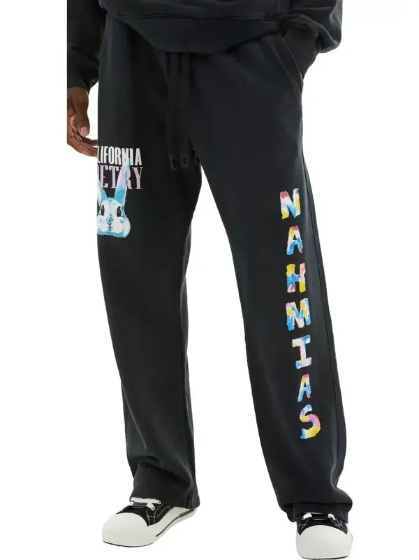 NAHMIAS Graphic-print Logo Sweatpants - Black