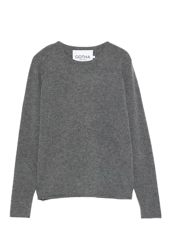 GOTHA Cashmere Round Neck Sweater - Grey