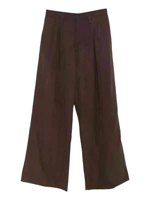 ERL Pleated Wide-leg Trousers - Brown