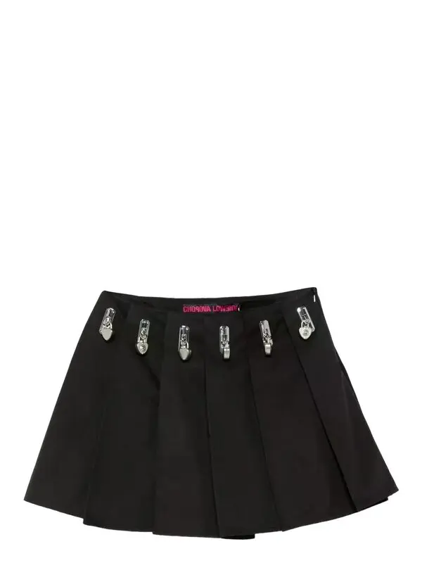 CHOPOVA LOWENA Pleated High-waist Skirt - Black