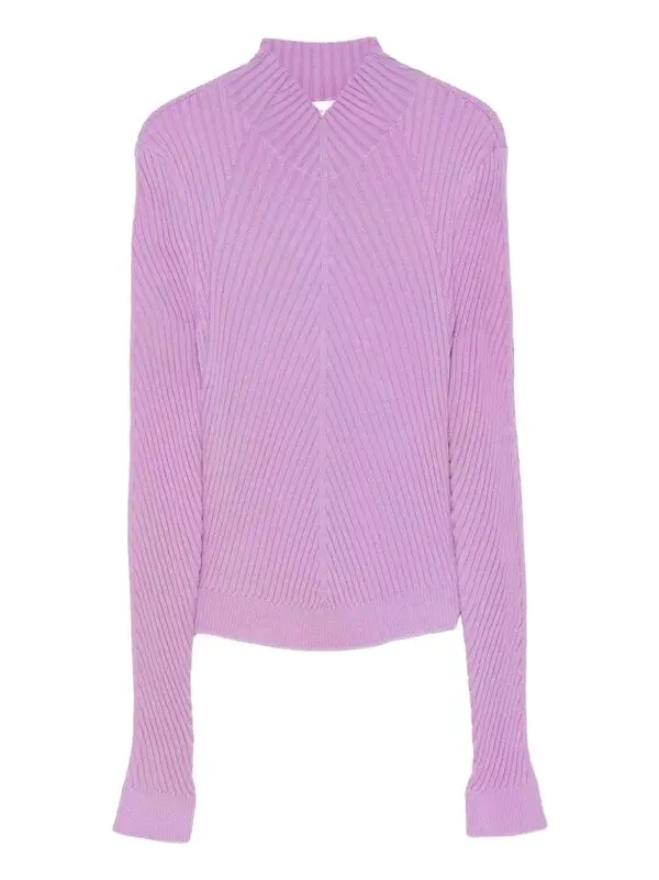 Victoria Beckham Merino Wool High Neck Sweater - Pink